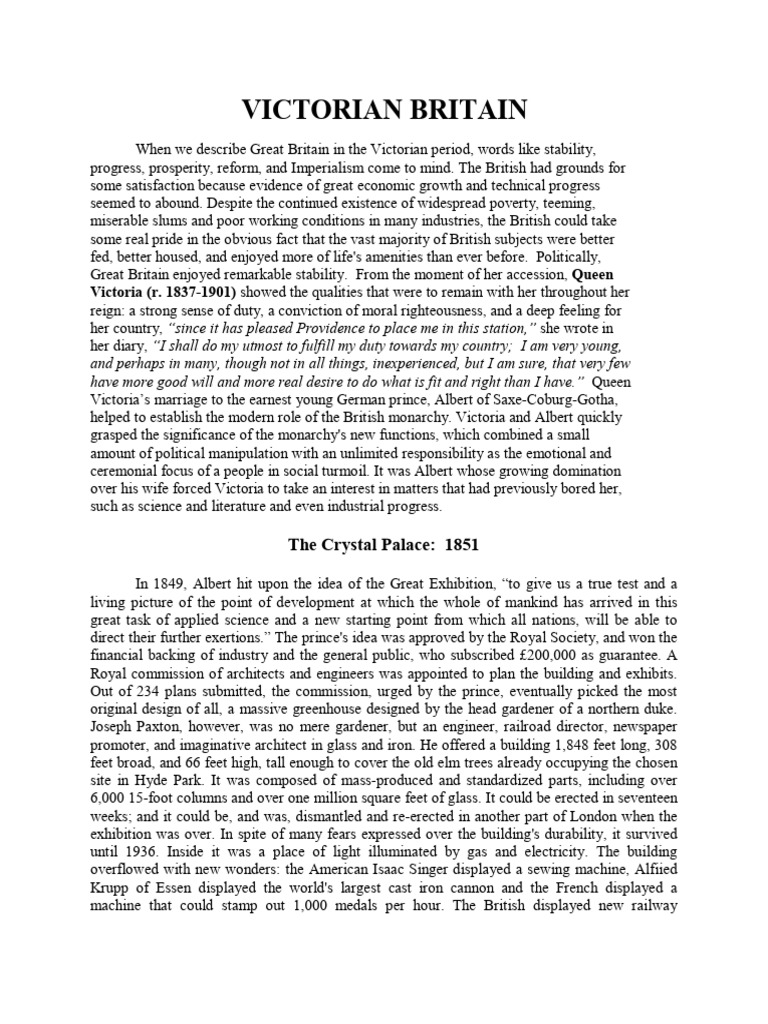 Victorian Britain | PDF | Victorian Era | Patriarchy
