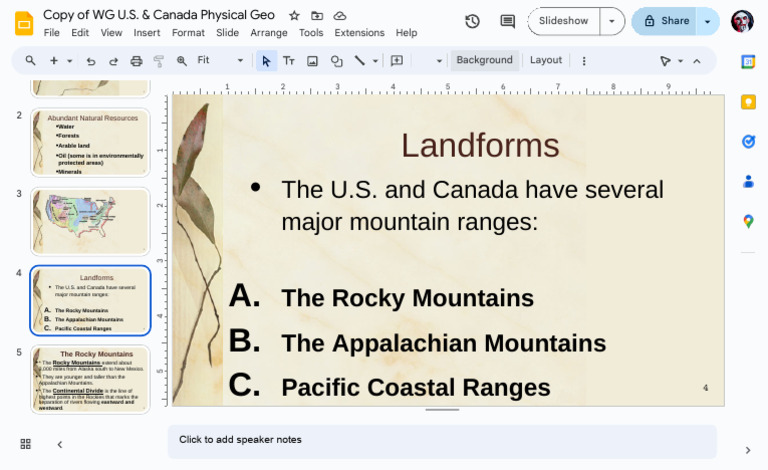 WG U.S. & Canada Physical Geo - Google Slides | PDF | Rocky Mountains ...