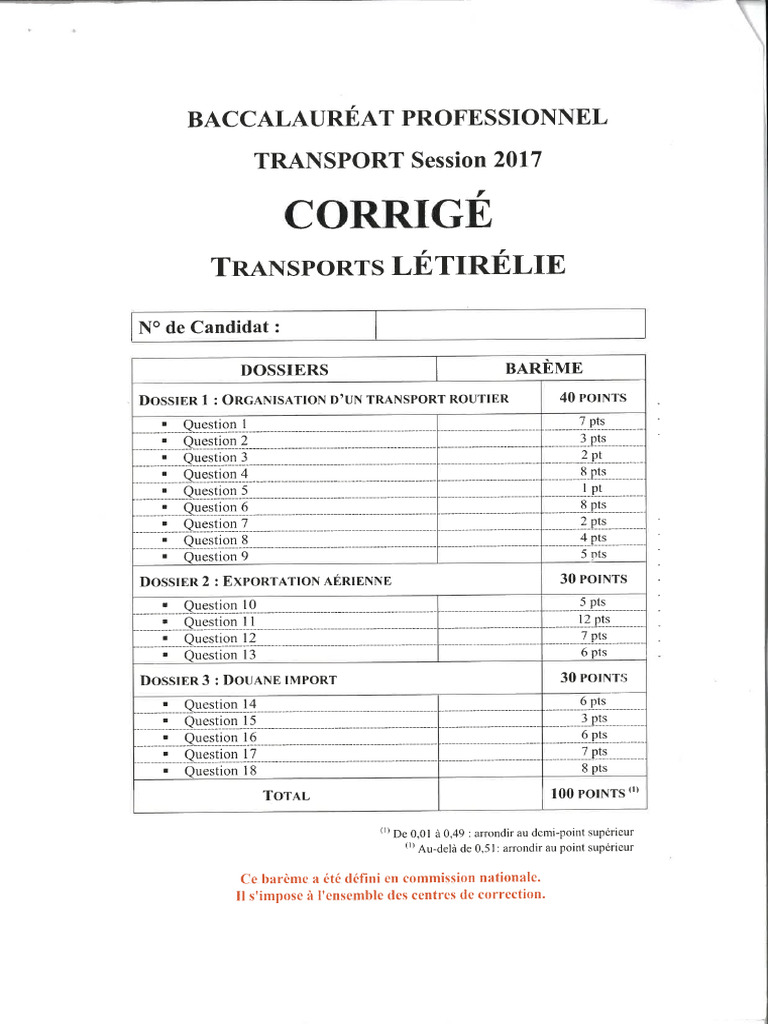 Corrige Session 2017 | PDF