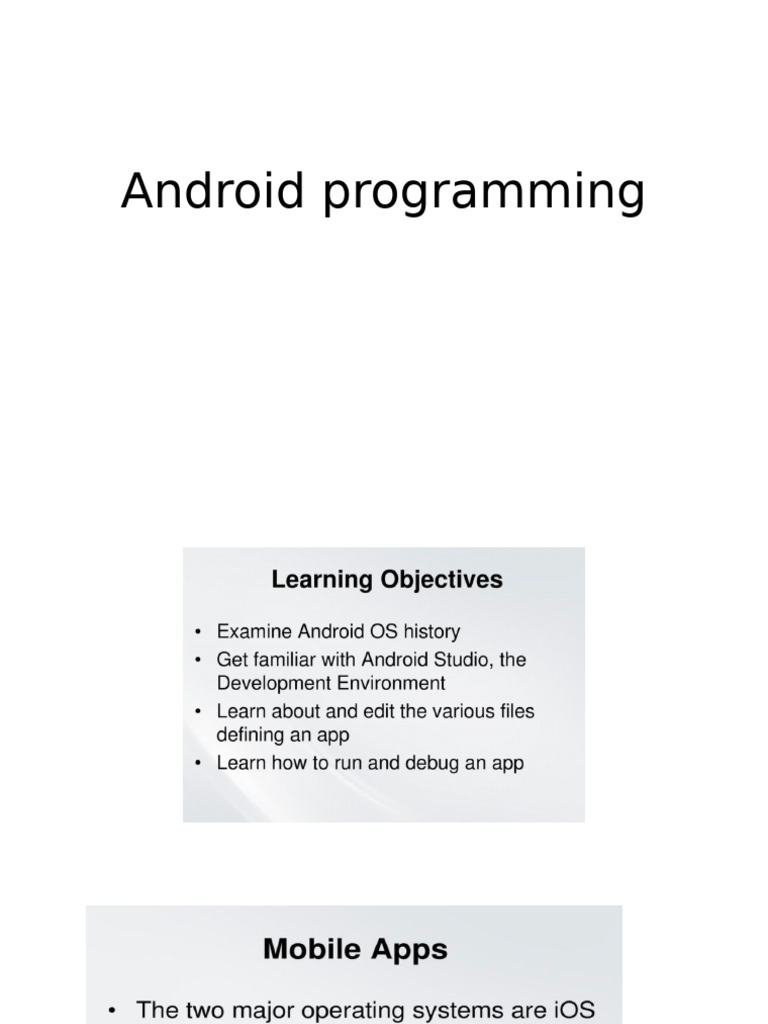 Android Programming PPT To Teach 2024 | PDF | Android (Operating System) | Computing