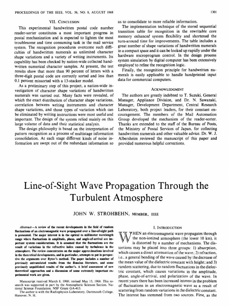 Line-Of-Sight Wave Propagation Through The Turbulent Atmosphere | PDF ...