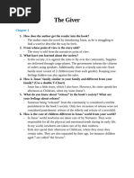 Summary of Chapter 3 in The Giver | PDF