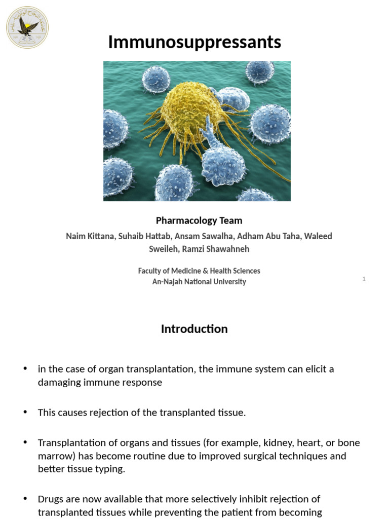 Immunosuppressants Overview | PDF | Immune System | Cytokine