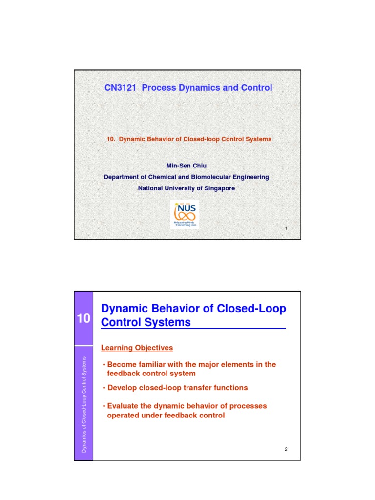 Closed-Loop Dynamics | PDF | Control Theory | Control System
