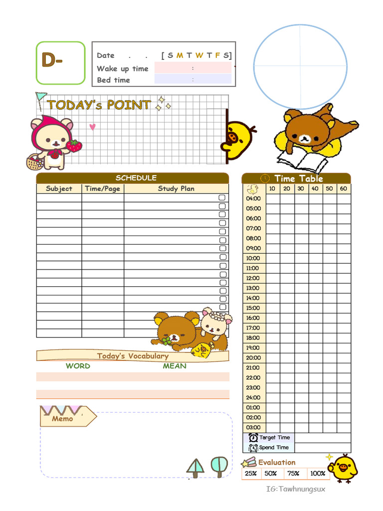 Rilakkuma Study Planner PDF Download | PDF