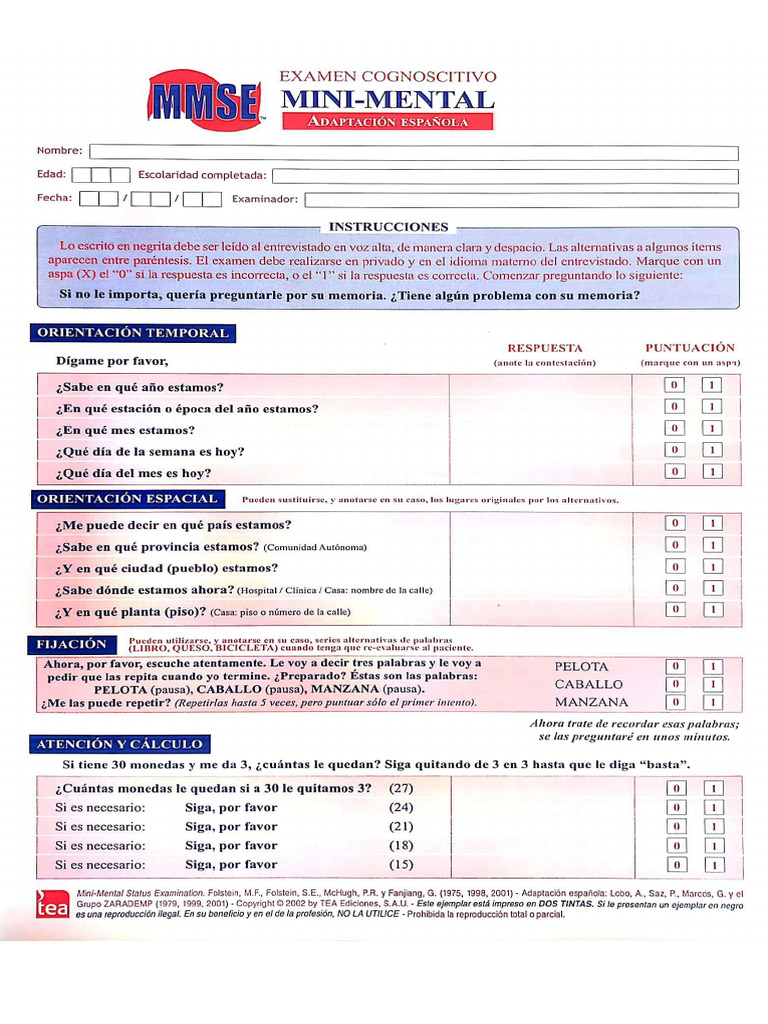HR Mini-Mental | PDF