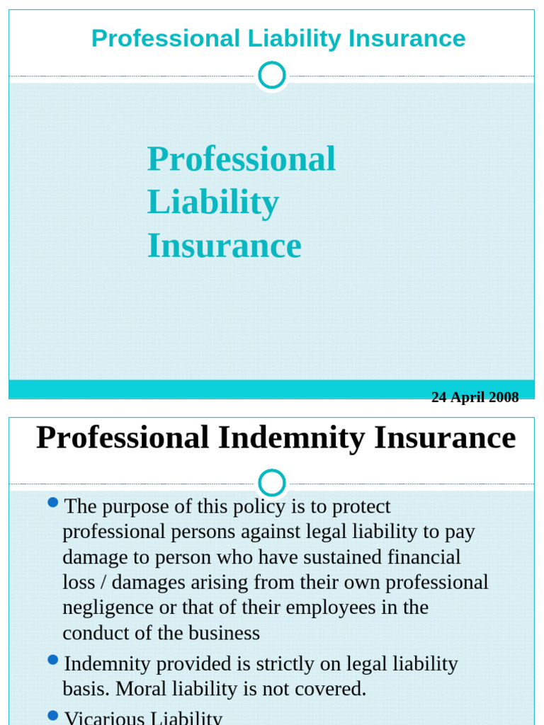 Professional Liability Insurance | PDF | Liability Insurance ...