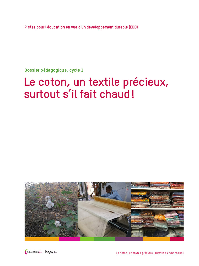 Activités pédagogiques sur le coton | PDF | Les textiles | Coton