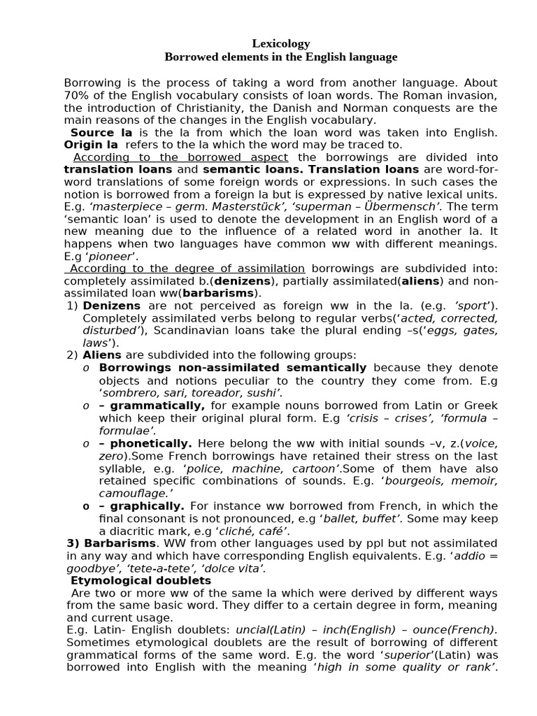 Lexicology | PDF | English Language | Word