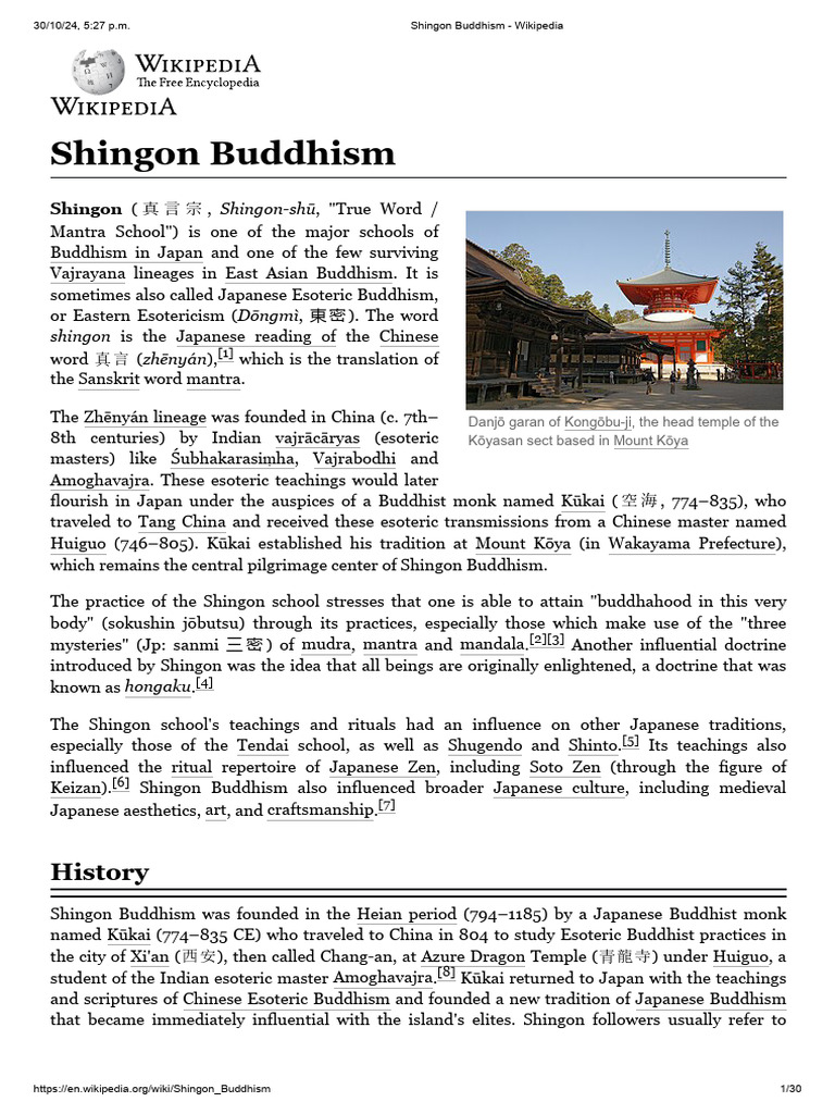 Overview of Shingon Buddhism | PDF | Vajrayana | Mantra