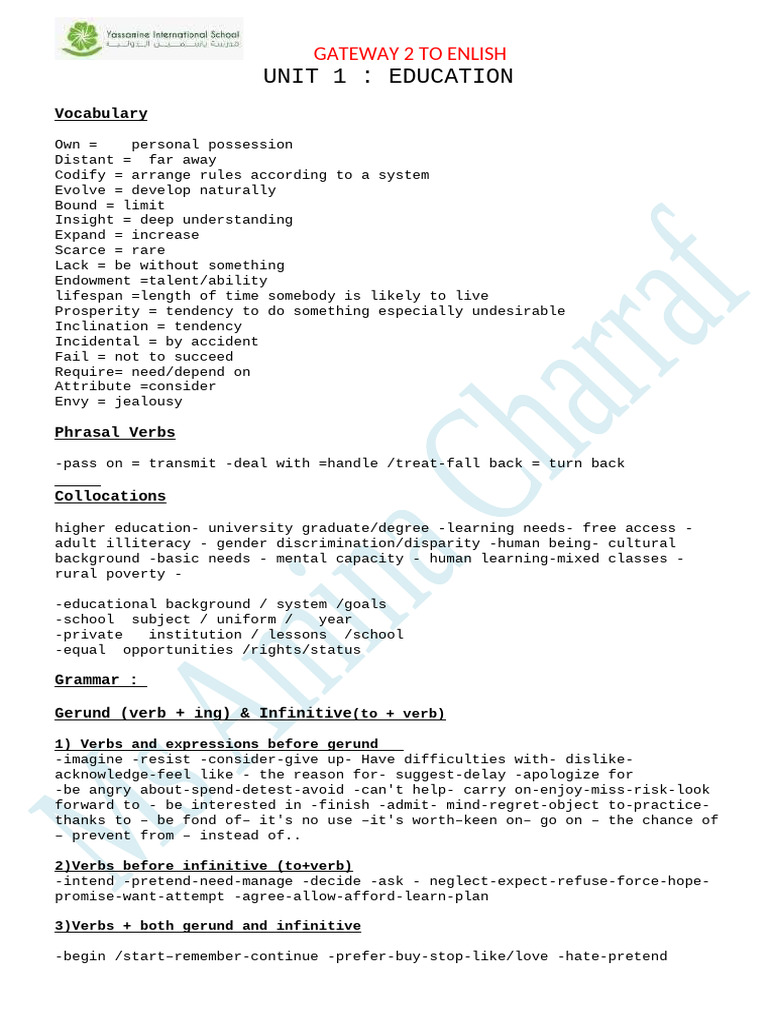 Unit 1 Education | PDF | English Language | Linguistics