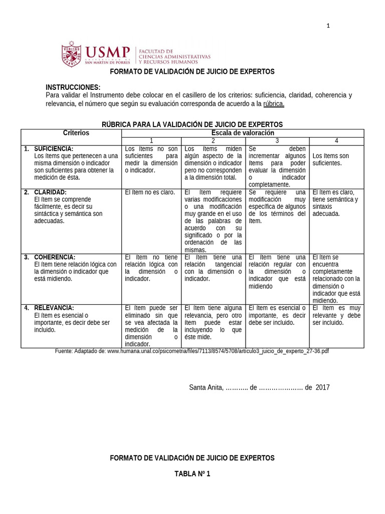 A2 Formato Validación Expertos | PDF
