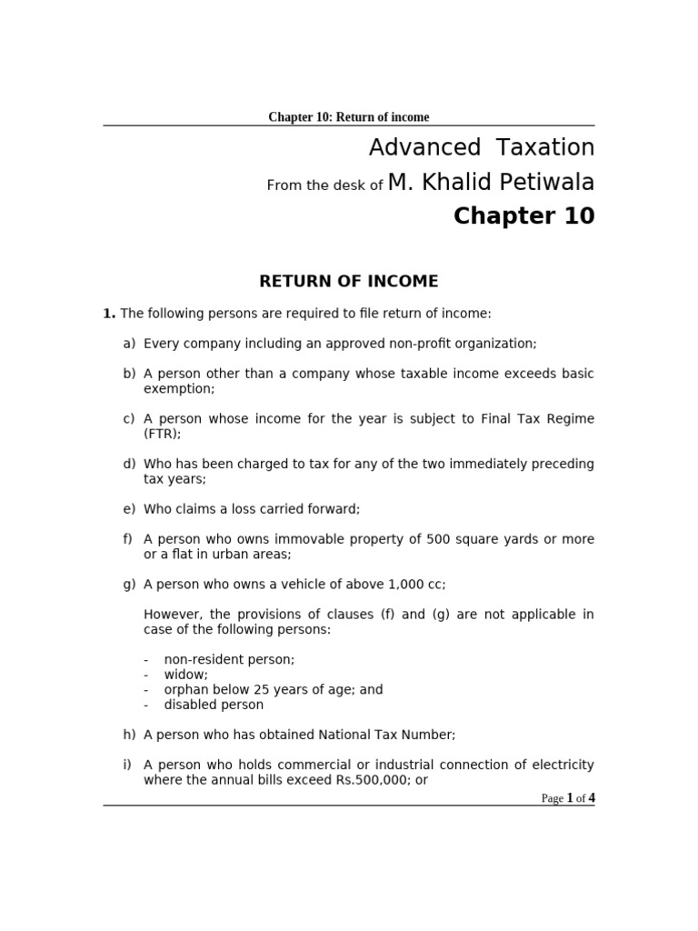 10-Return of Income | PDF | Taxes | Government Finances