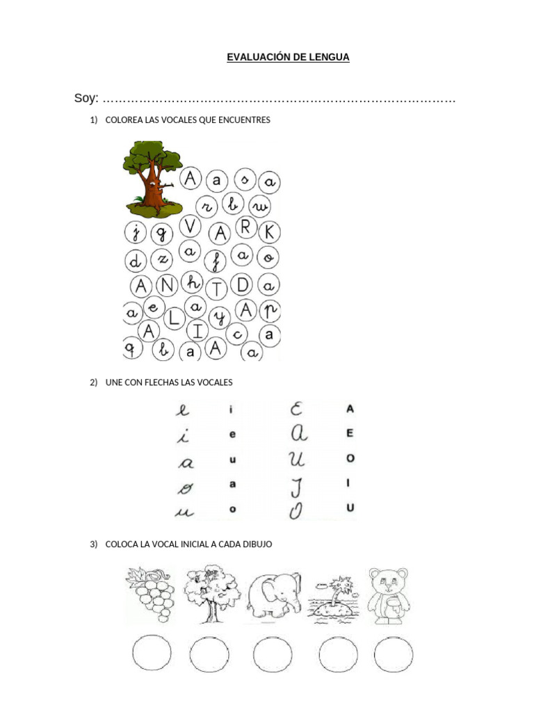 Evaluación de Lengua y Matematica 1º 2024 | PDF