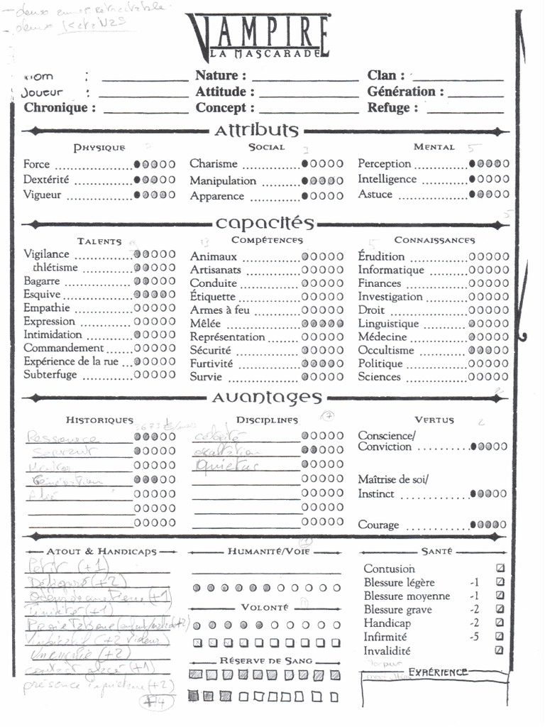 Fiche Vampire Paolo | PDF