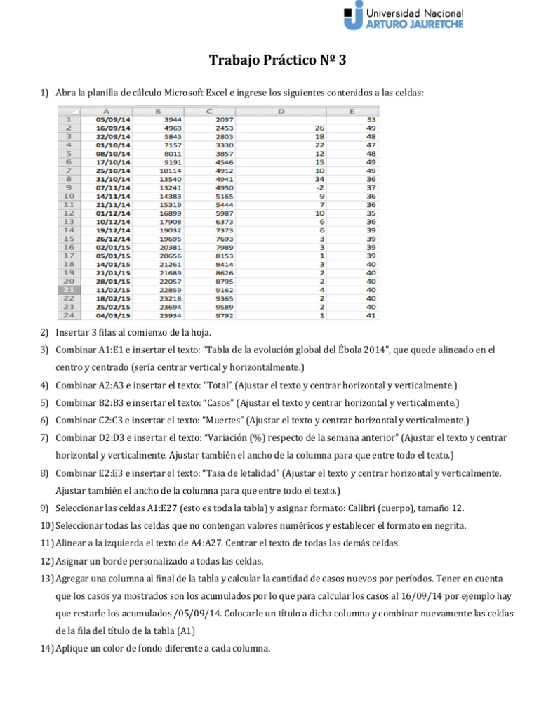 Consignas TP3 | PDF | Hoja de cálculo | Informática