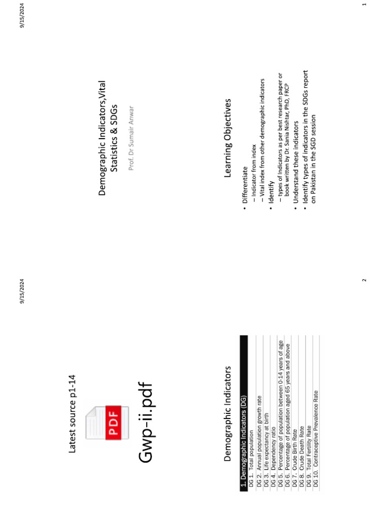 Demographic Indicators | PDF