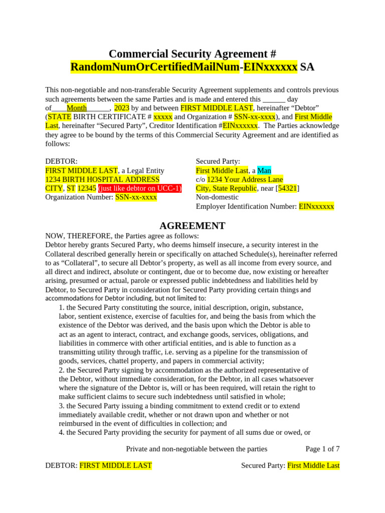 Security Agreement Template | PDF | Security Interest | Bankruptcy