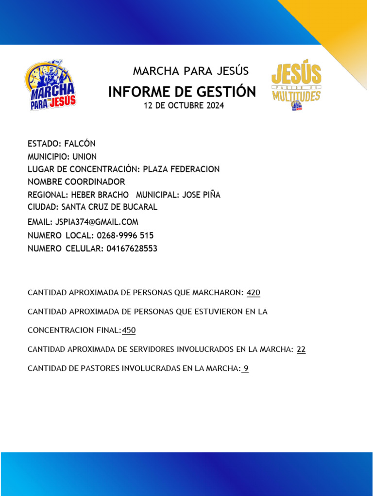 Informe de Gestion MPJ | PDF