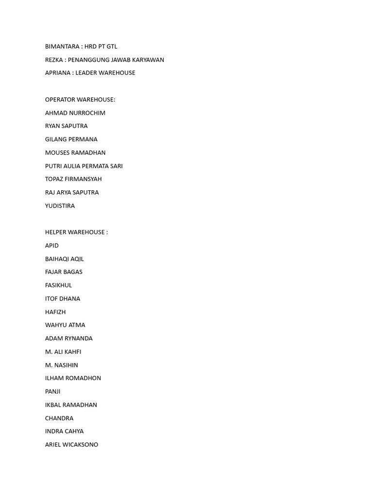 STAFF PT GTL DW 3 | PDF