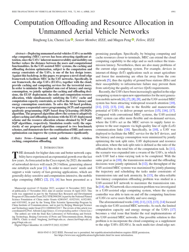 Liu 等 2023 Computation Offloading And Resource Allocation In Unmanned Aerial Vehicle