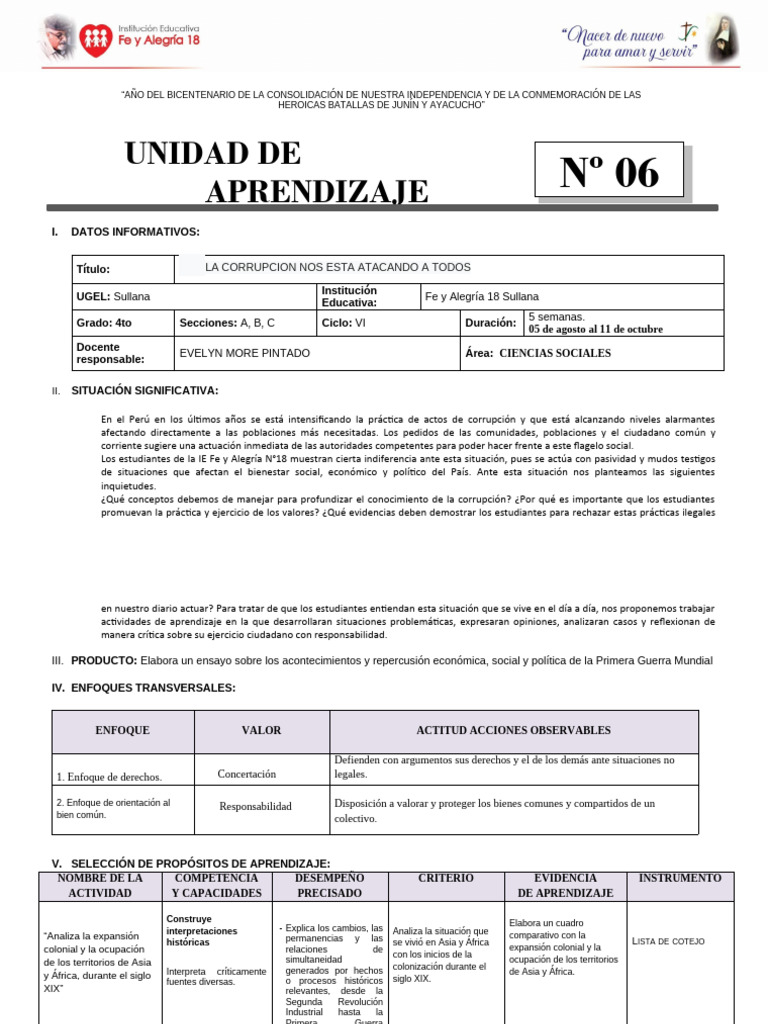 Unid 06 CC - SS | PDF | Aprendizaje | Entorno natural