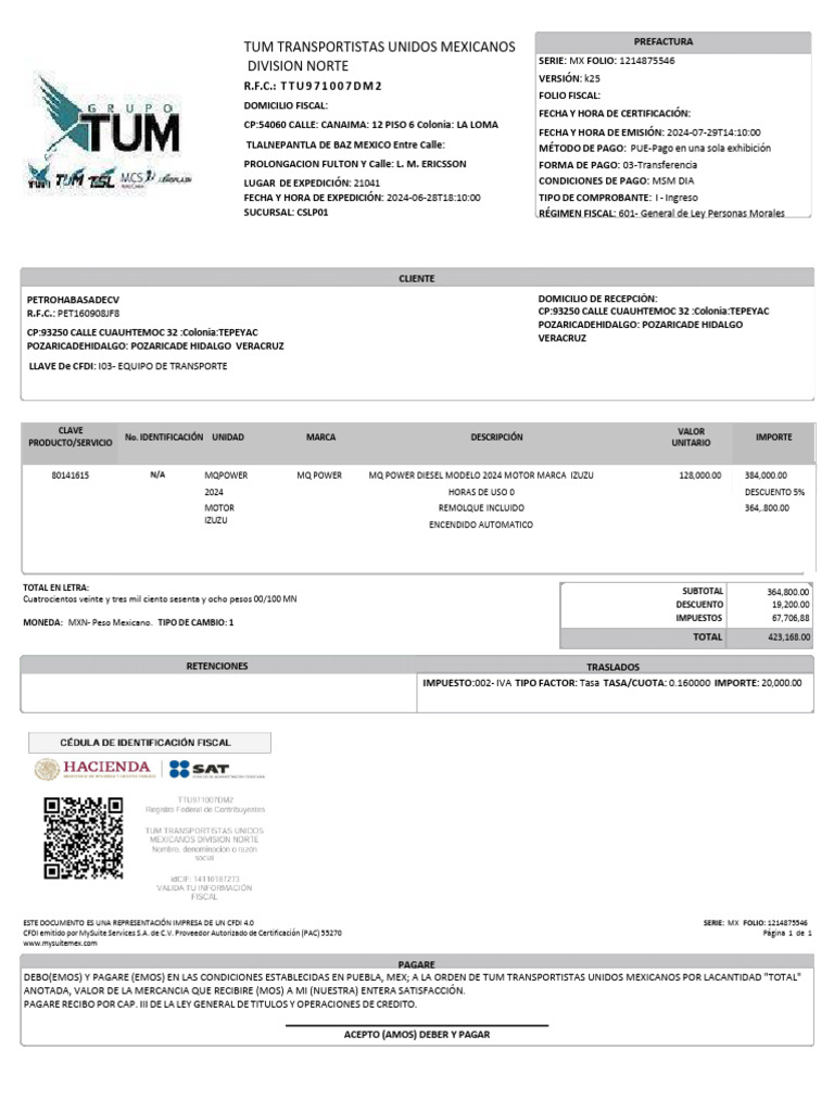 Prefactura Tum | PDF