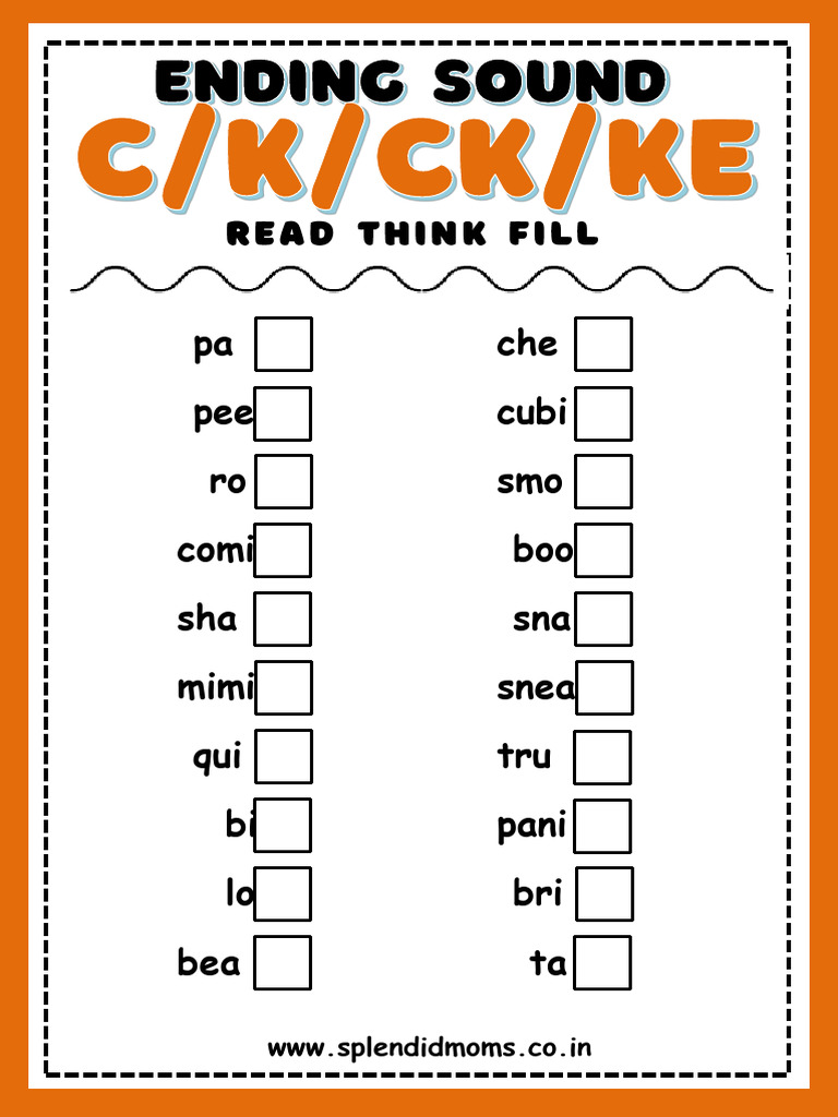 c-k-ck-ke-sound-free-worksheet | PDF