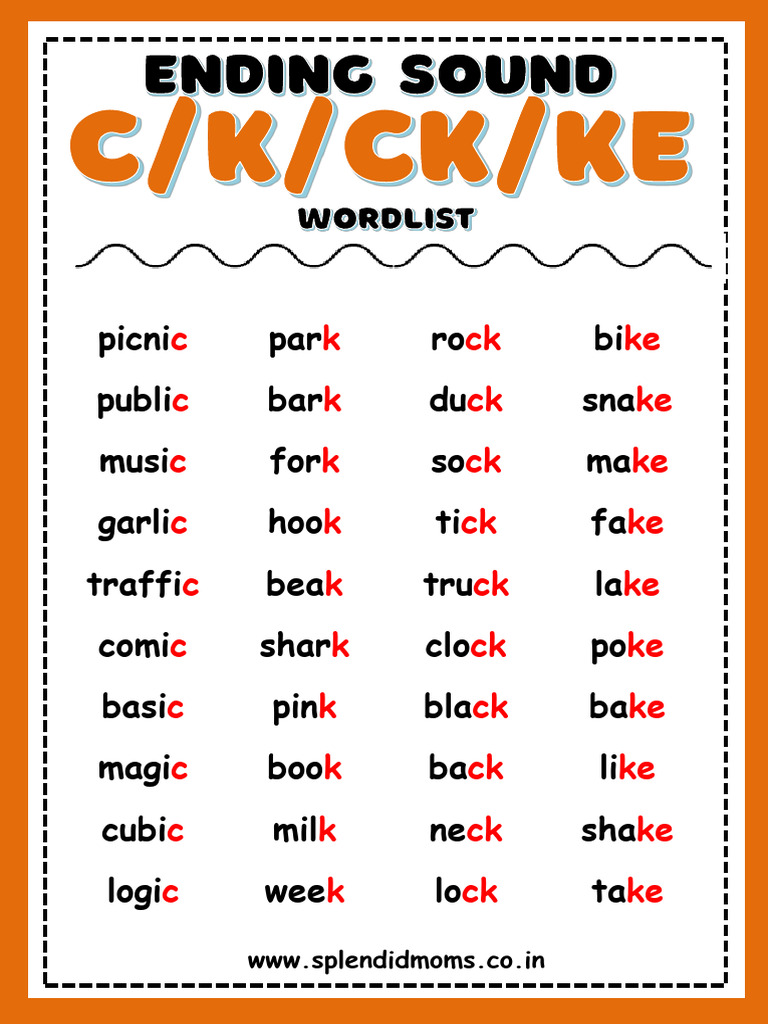 C K CK Ke Sound Words | PDF | Art | Young Adult
