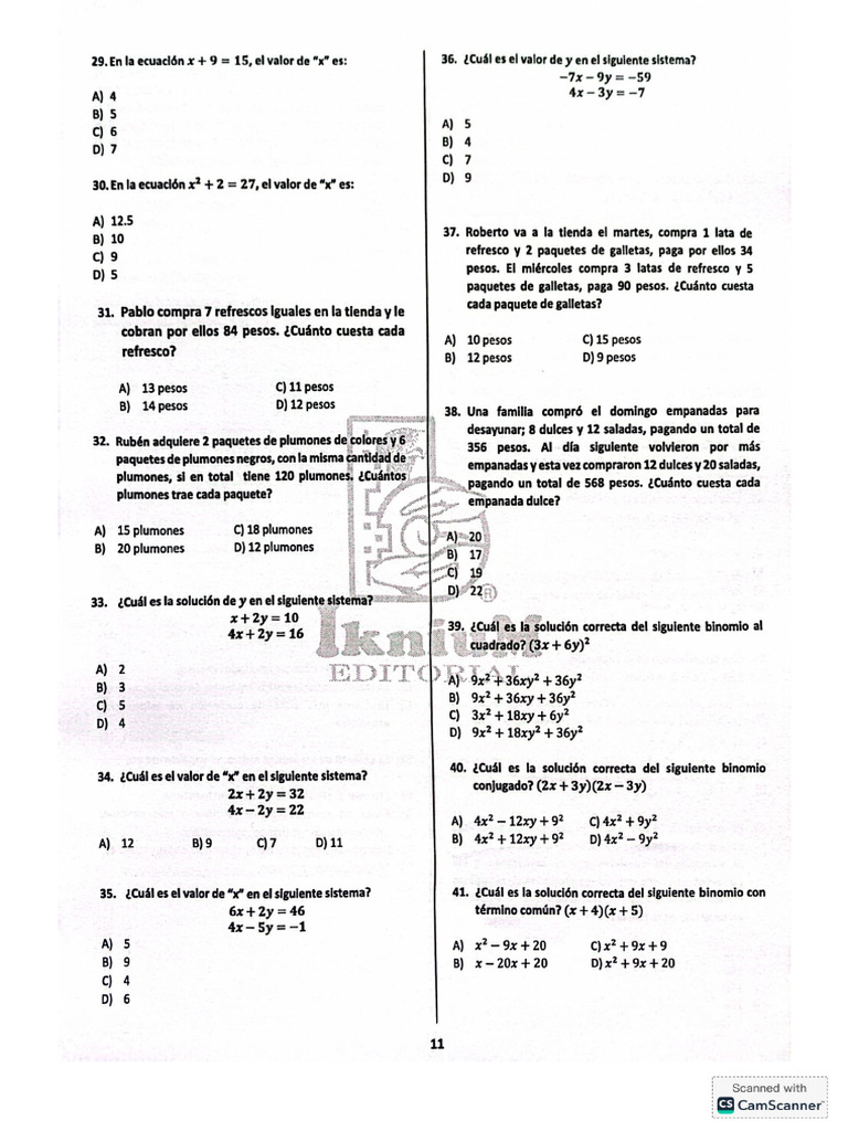 Ejercicios Matematicas | PDF