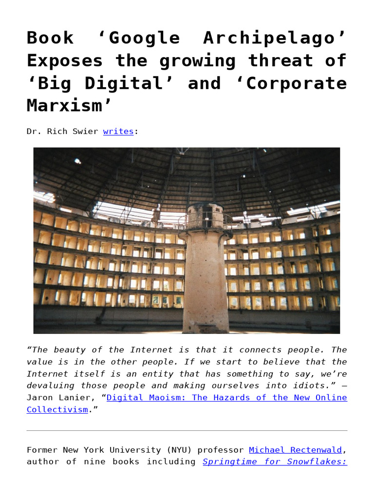 Book 'Google Archipelago' Exposes The Growing Threat of 'Big Digita ...