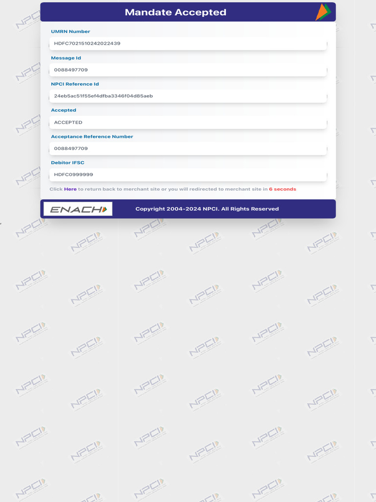 NACH Mandate Acceptance Details | PDF | Finance & Money Management