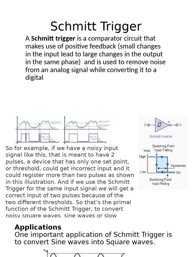 Schmitt Trigger for Engineers | PDF