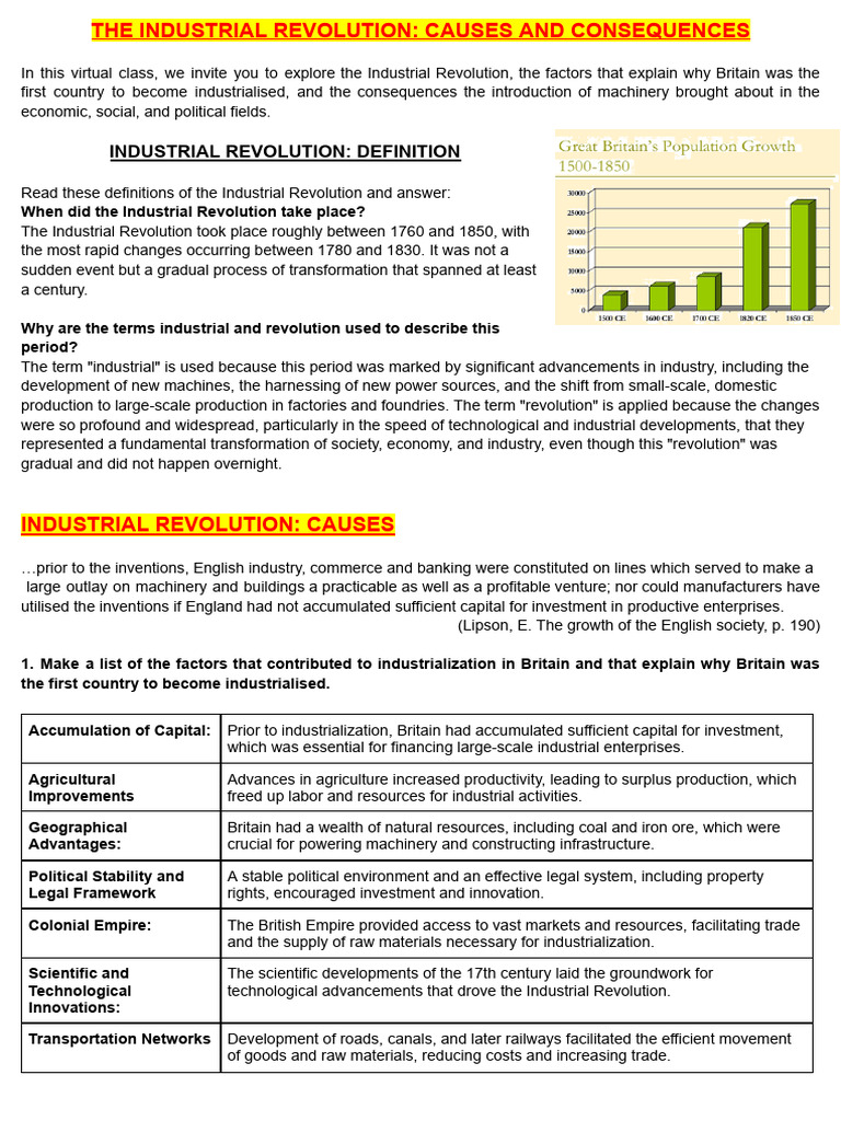 Industrial Revolution: Causes & Effects | PDF | Industrial Revolution ...