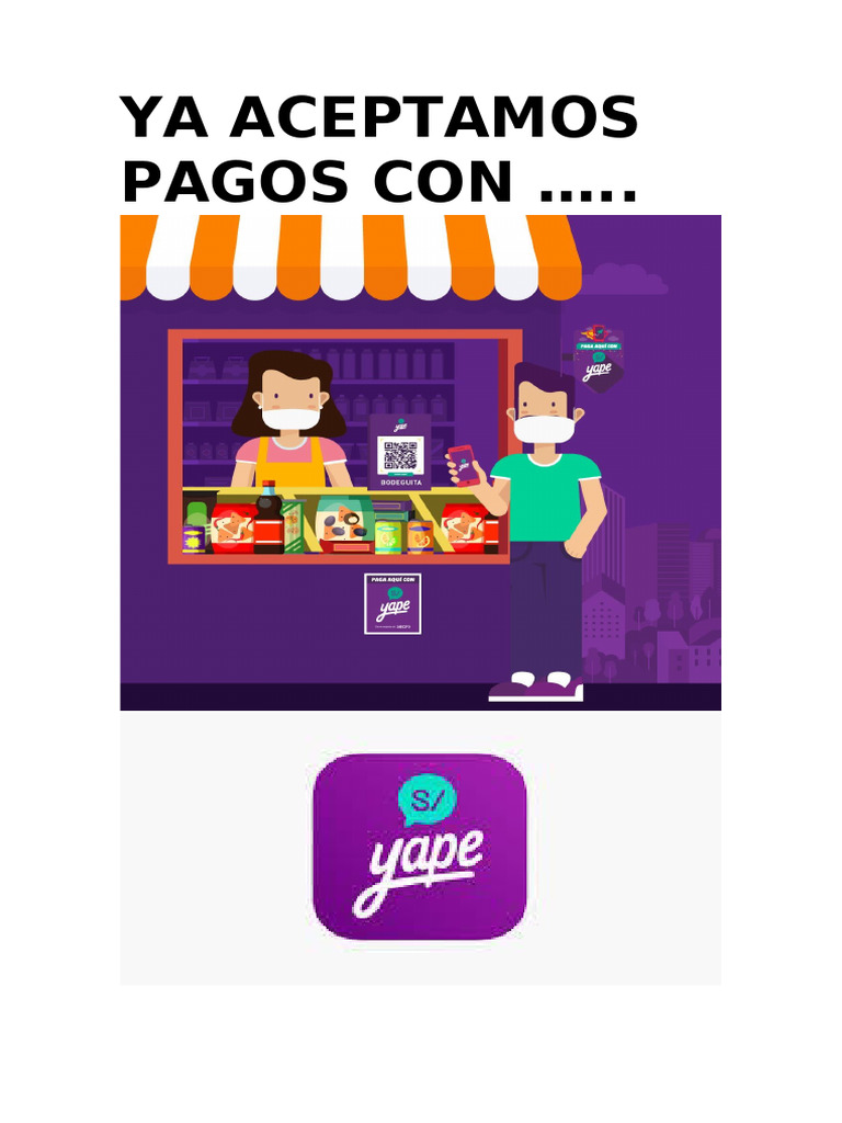YA ACEPTAMOS PAGOS CON YAPE | PDF