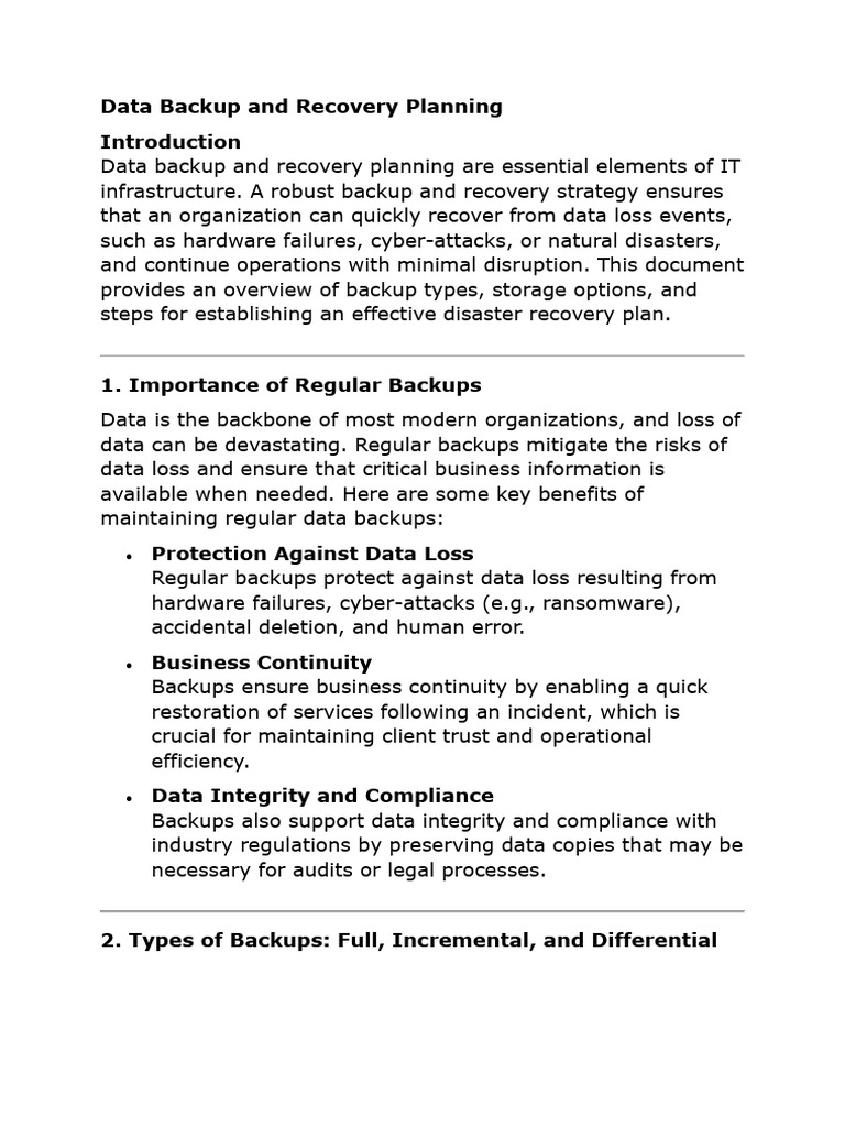 Data Backup and Recovery Strategies | PDF | Disaster Recovery | Backup