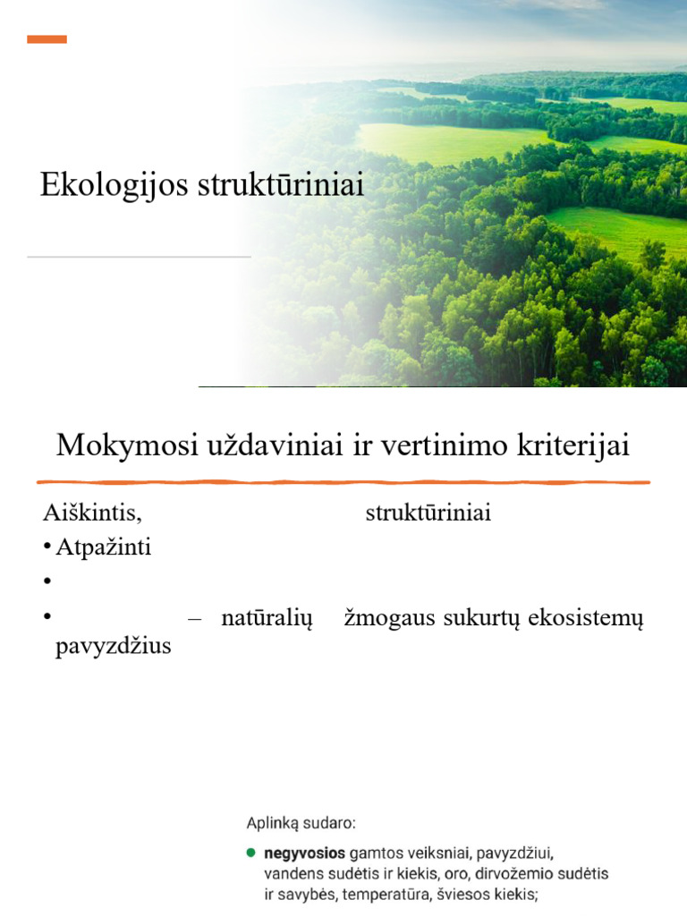 Ekologijos Strukturiniai Lygmenys | PDF