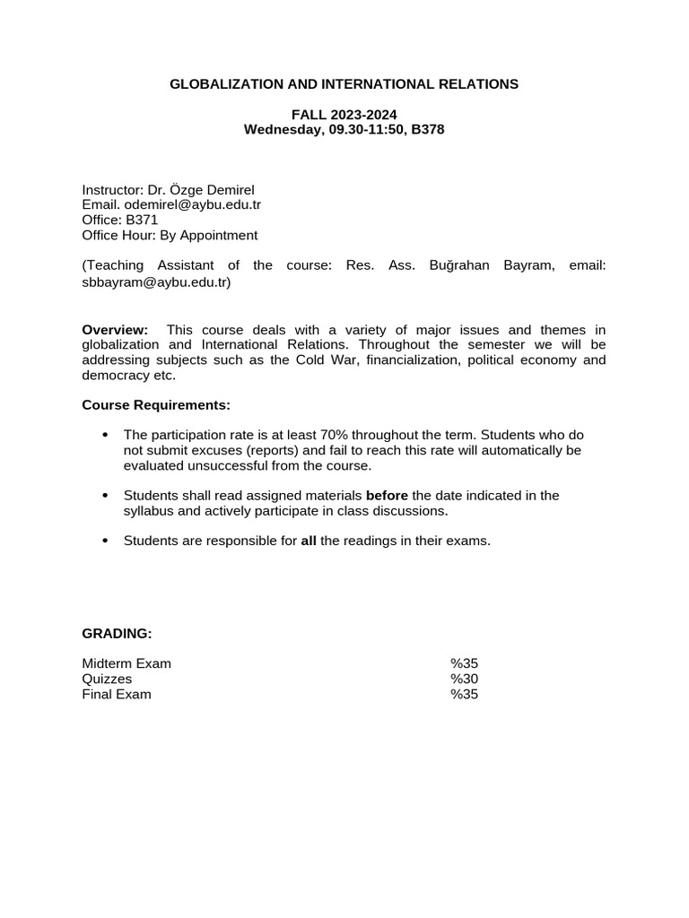 Globalization and International Relations | PDF | Globalization ...