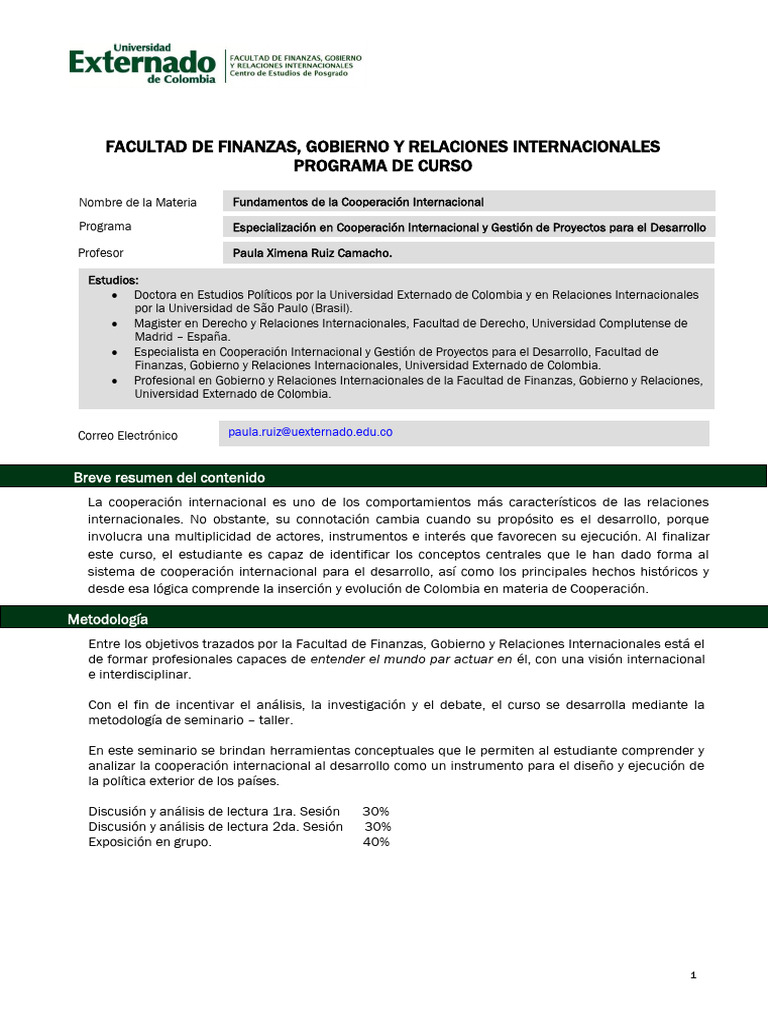 Programas de Clases - Paula Ruiz | PDF | Relaciones Internacionales ...