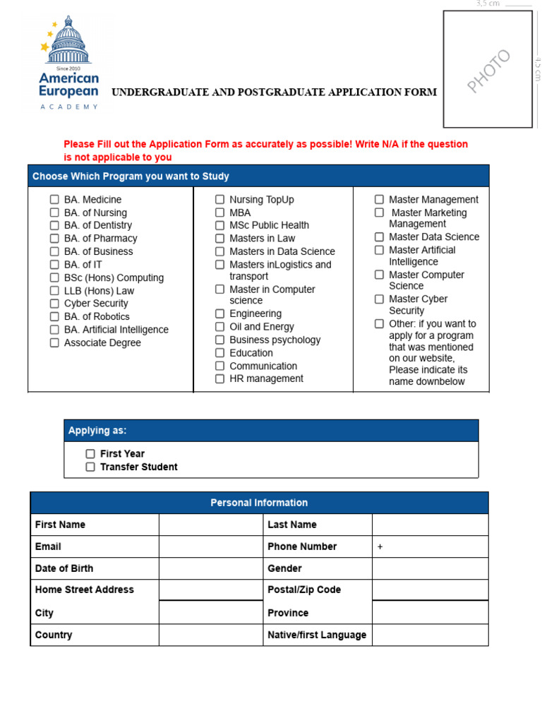 University Application Form Guide | PDF | Bachelor's Degree ...