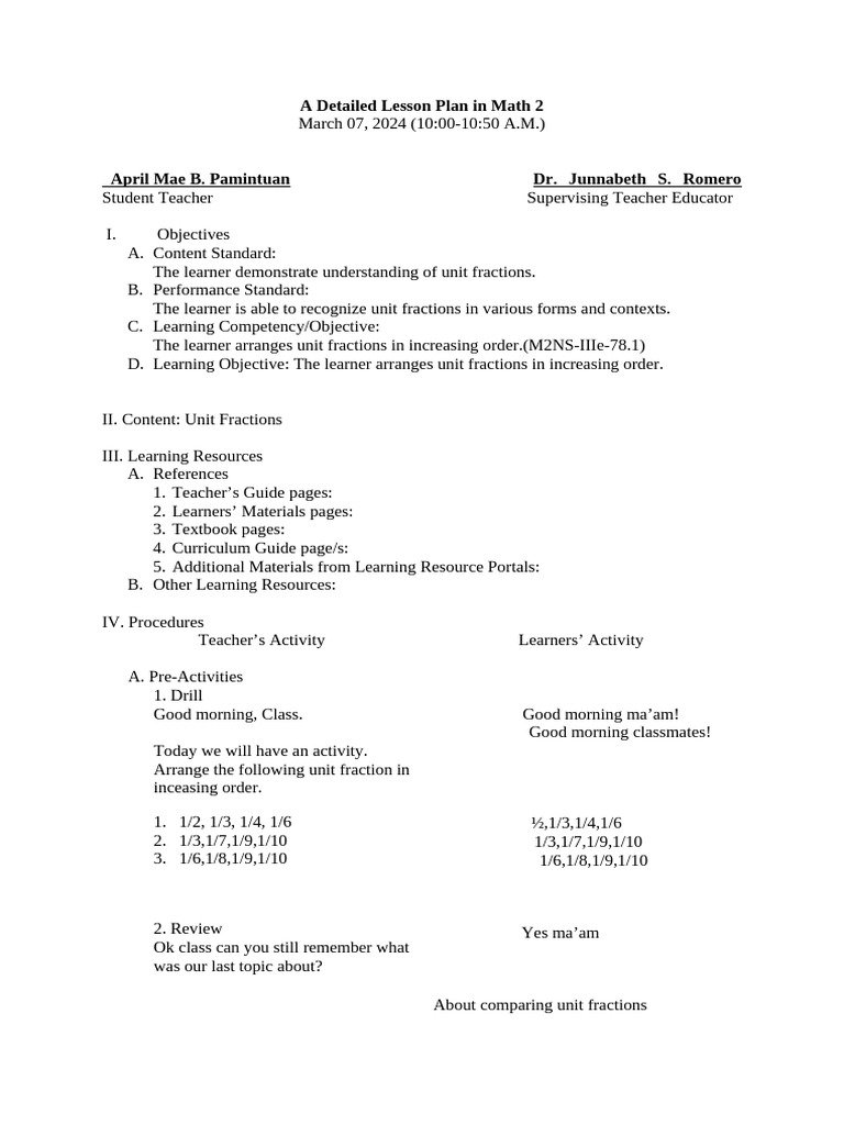 DLP DO Sample Math 1 | PDF | Learning | Teachers