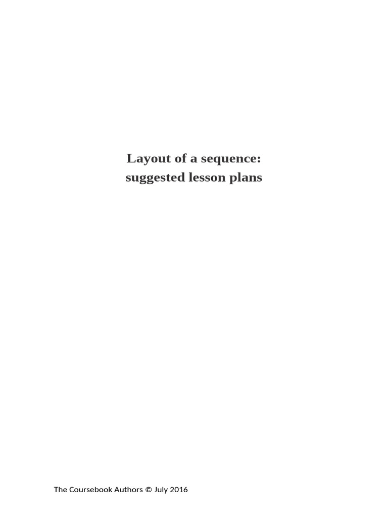 1ms 2nd Generation Layout of A Sequence - Suggested Lesson Plans 2017 | PDF | Learning | Human ...