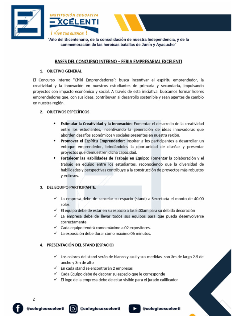 Chiki Emprendedores: Concurso Escolar | PDF | Iniciativa empresarial