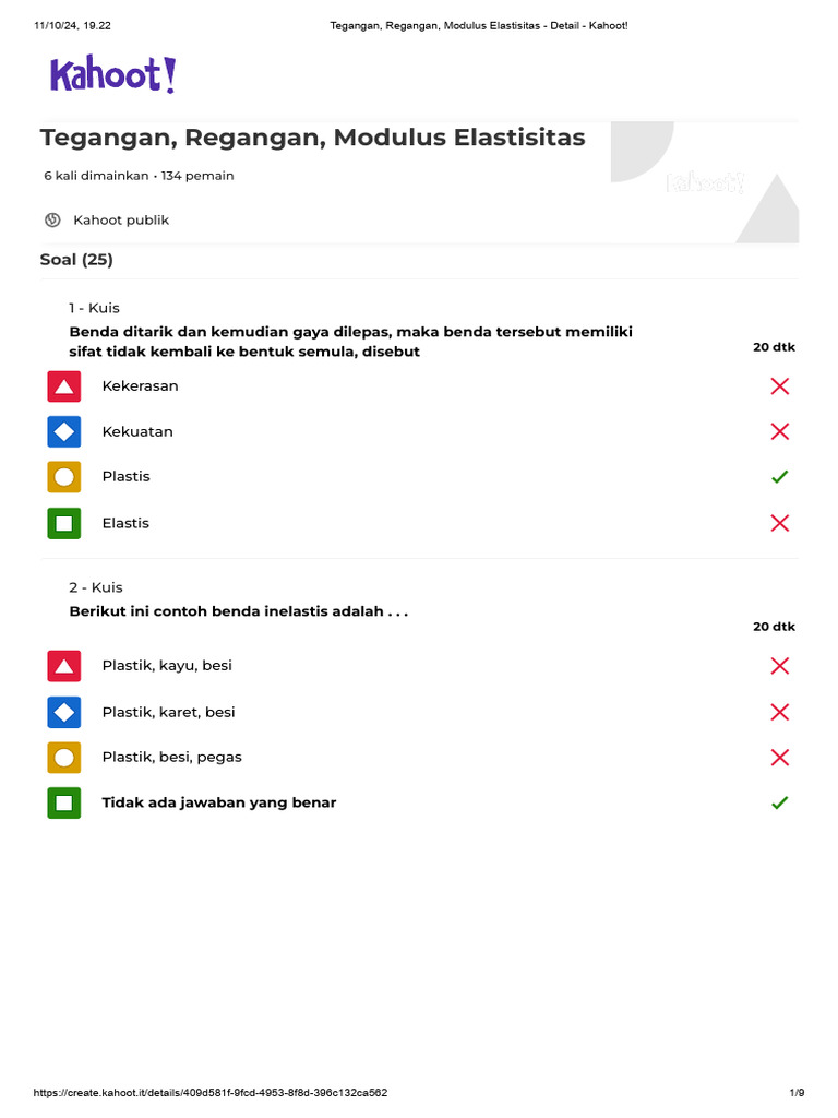 Tegangan, Regangan, Modulus Elastisitas - Detail - K | PDF
