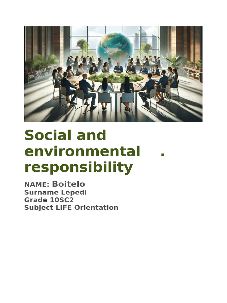 Social and Environmental - Responsibility: Boitelo | PDF