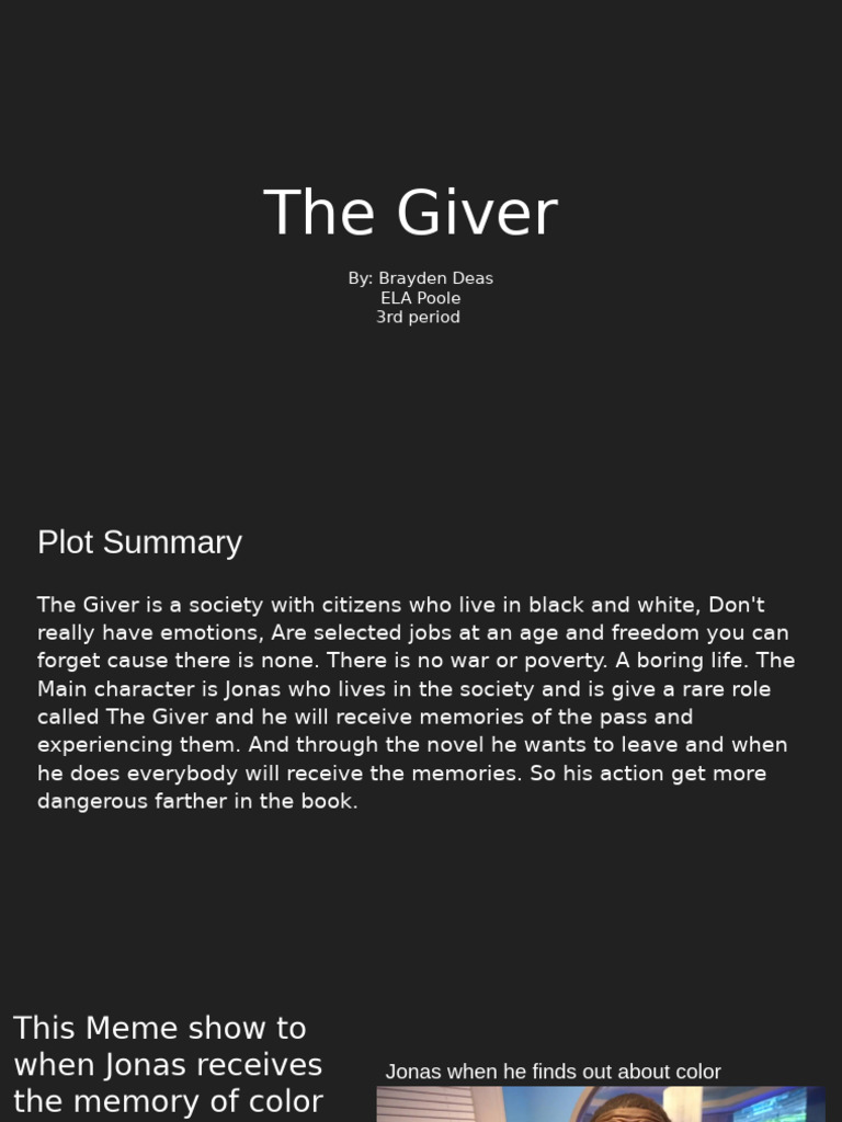 The Giver | PDF | Mystery, Thriller & Crime Fiction