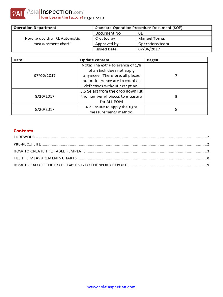 Ralph+Lauren+semi-automatic+meas+chart+manual+v3 0 | PDF | Microsoft ...