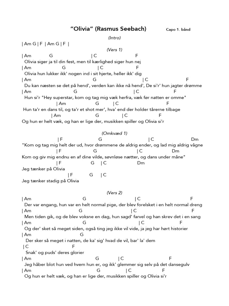 Olivia (Tekst & Akkorder) | PDF