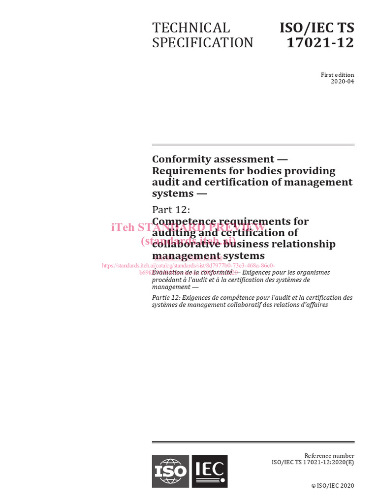 Iso Iec TS 17021 12 2020 | PDF | International Organization For ...