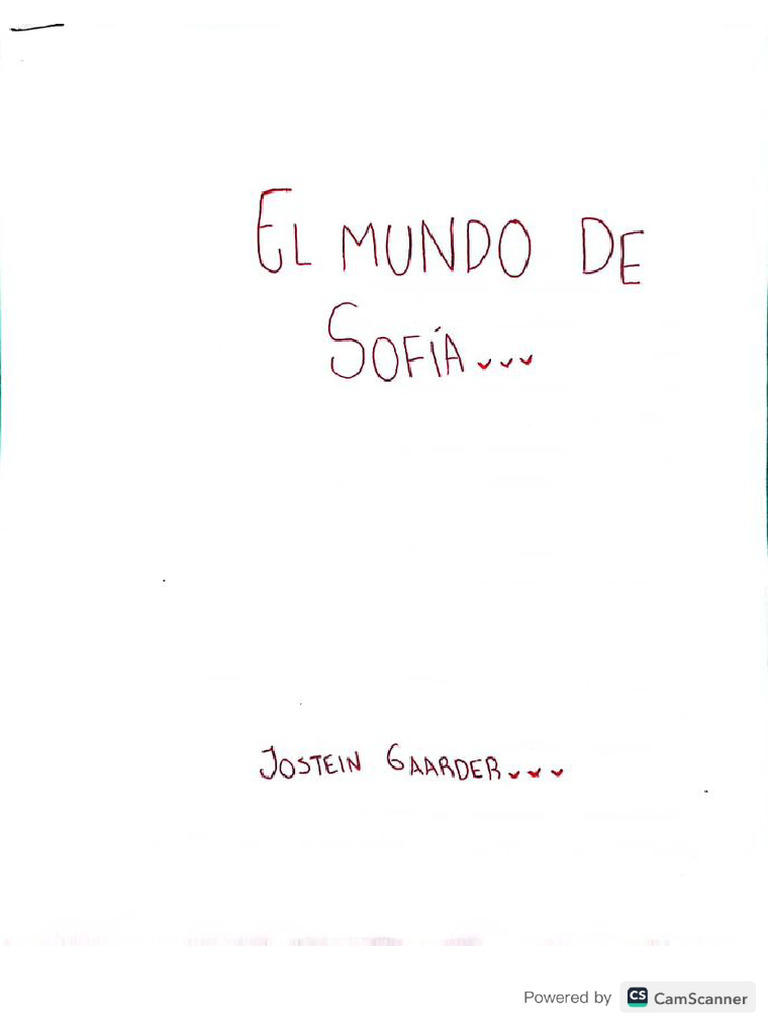 Análisis Del Libro (El Mundo de Sofia) | PDF